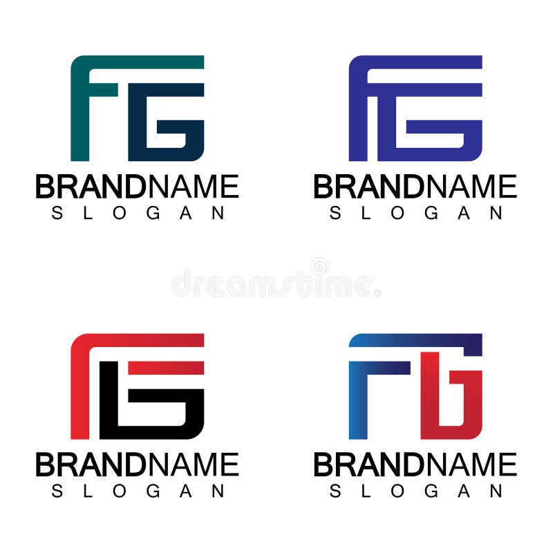 Alphabet Letters FG or GF Logo Design Template Stock Illustration ...