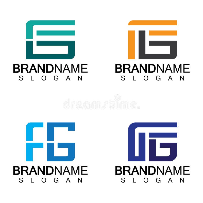 Alphabet Letters FG or GF Logo Design Template Stock Vector ...