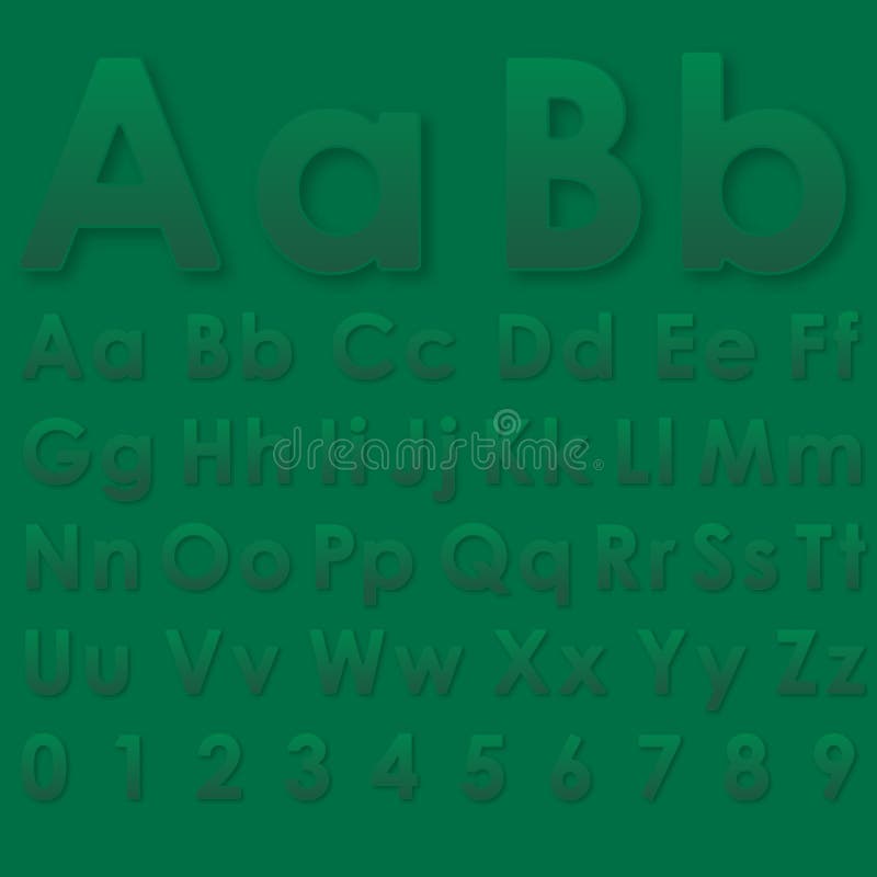 Alphabet Letters on a Green Background Stock Vector - Illustration of ...