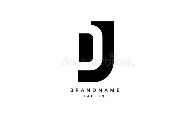 Monogram logo DJ stock illustration. Illustration of company - 206216041