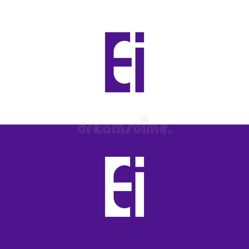 Alphabet Letters Initials Monogram Logo EI, IE, E and I Stock Vector ...