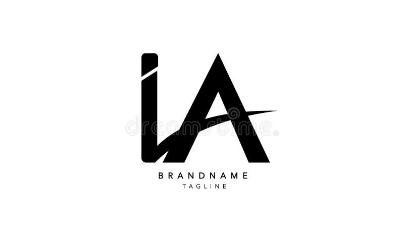 Monogram logo LA stock vector. Illustration of font - 206216186