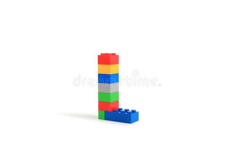 Alphabet Letters L from Colorful Plastic Brick Block Constructor ...