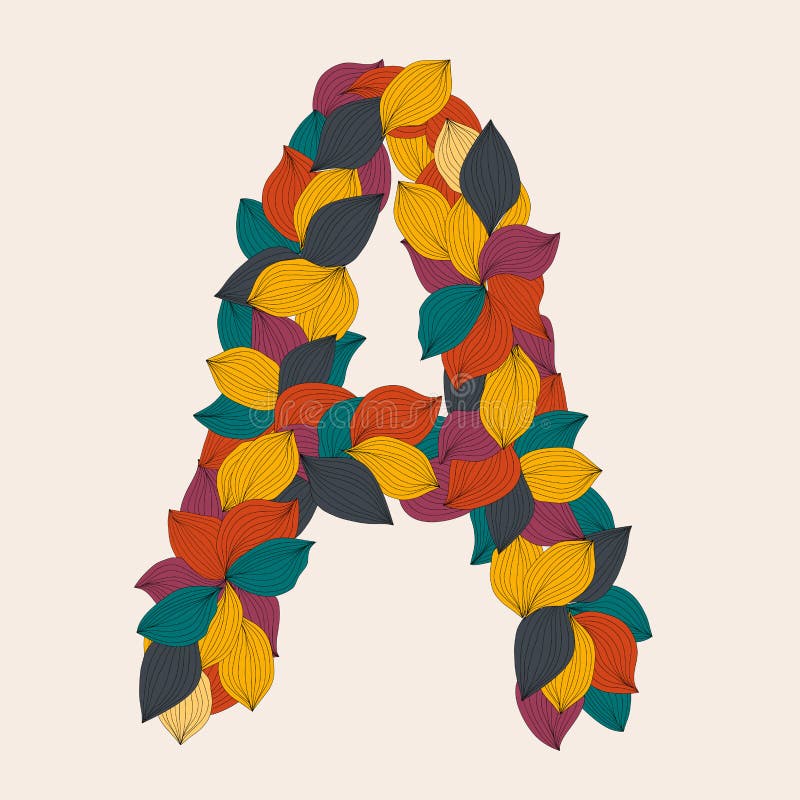 Alphabet Letters from Leaves. Vector Illustration Stock Vector ...