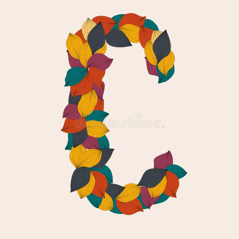Alphabet Letters from Leaves. Vector Illustration Stock Vector ...