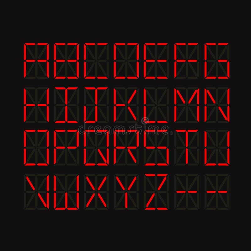 Alphabet Letters on LED Screen Stock Vector - Illustration of font ...