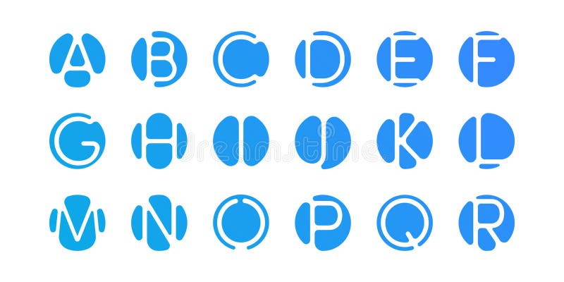 Alphabet Letters Font Logo Modern Abstract Blue Icon of ABC Letters Set ...