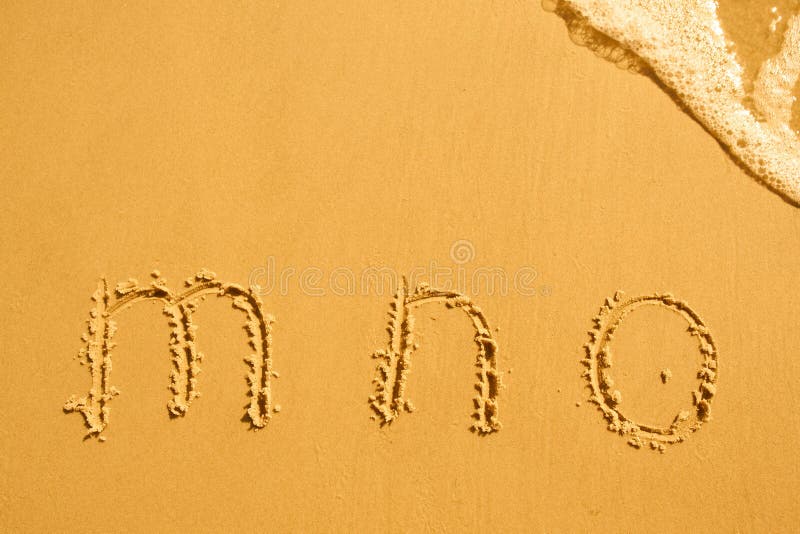 Alphabet Letters P Q R Handwritten in Sand Stock Image - Image of ...