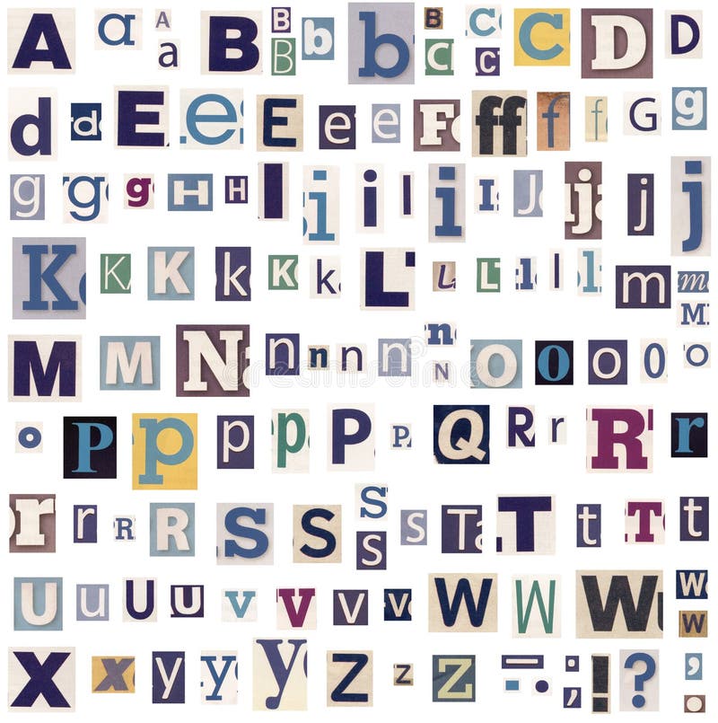 Alphabet Letters Made of Newspaper Stock Photo - Image of newspaper ...