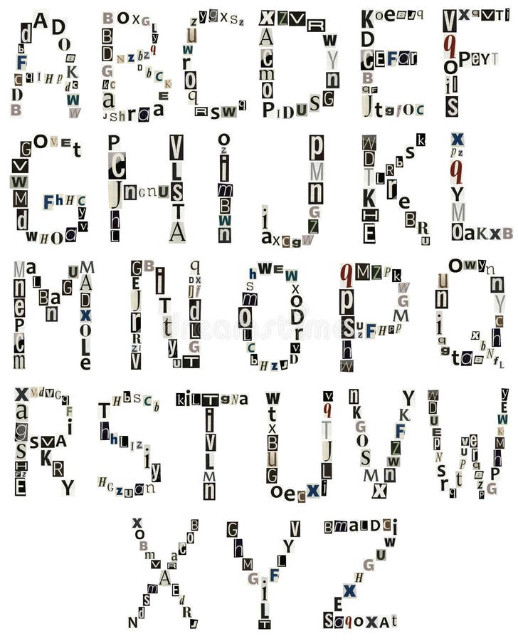 Alphabet Letters Made of Newspaper Stock Image - Image of isolated ...