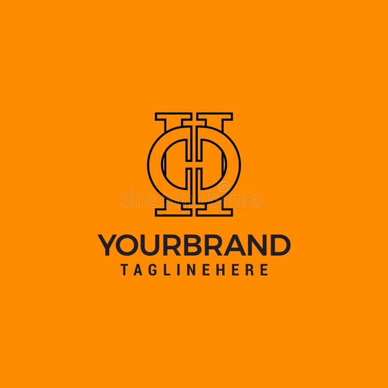 Alphabet Letters Monogram Icon Logo HO or OH Logo Line Design Template ...