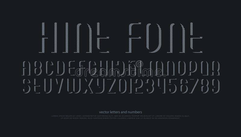 Alphabet Letters and Numbers with Striped Shadow Stock Vector ...