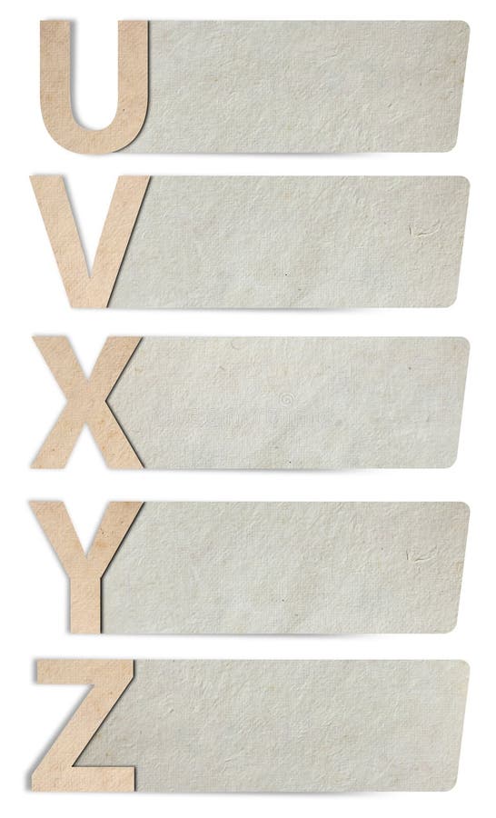 Alphabet Letters Recycled Paper Craft Stock Photo - Image of font ...