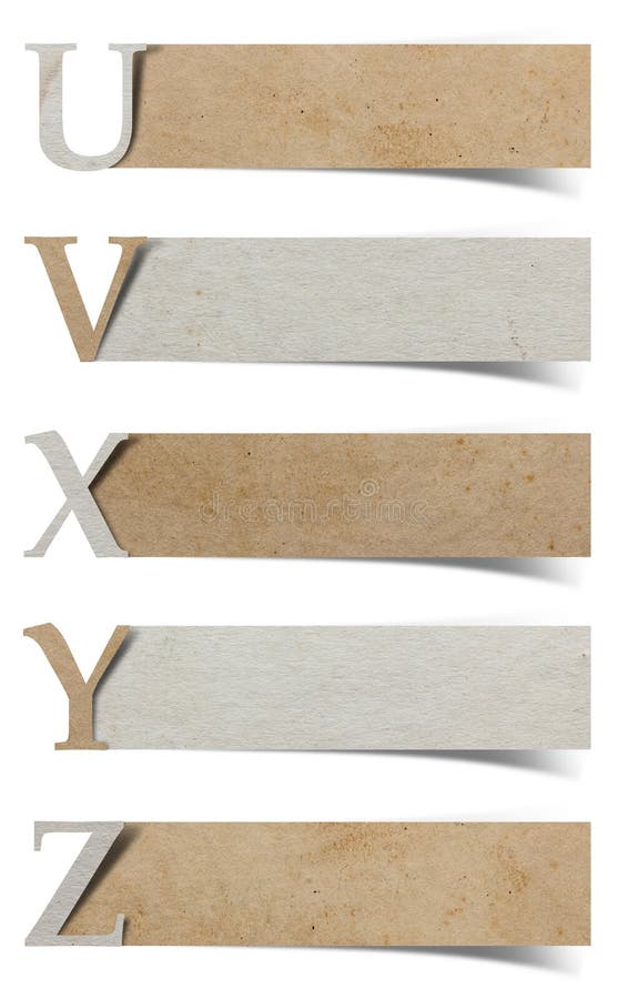 Alphabet Letters Recycled Paper Craft Stock Photo - Image of paper ...