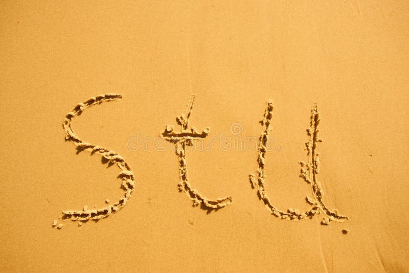 Alphabet Letters S T U Handwritten in Sand Stock Photo - Image of ...
