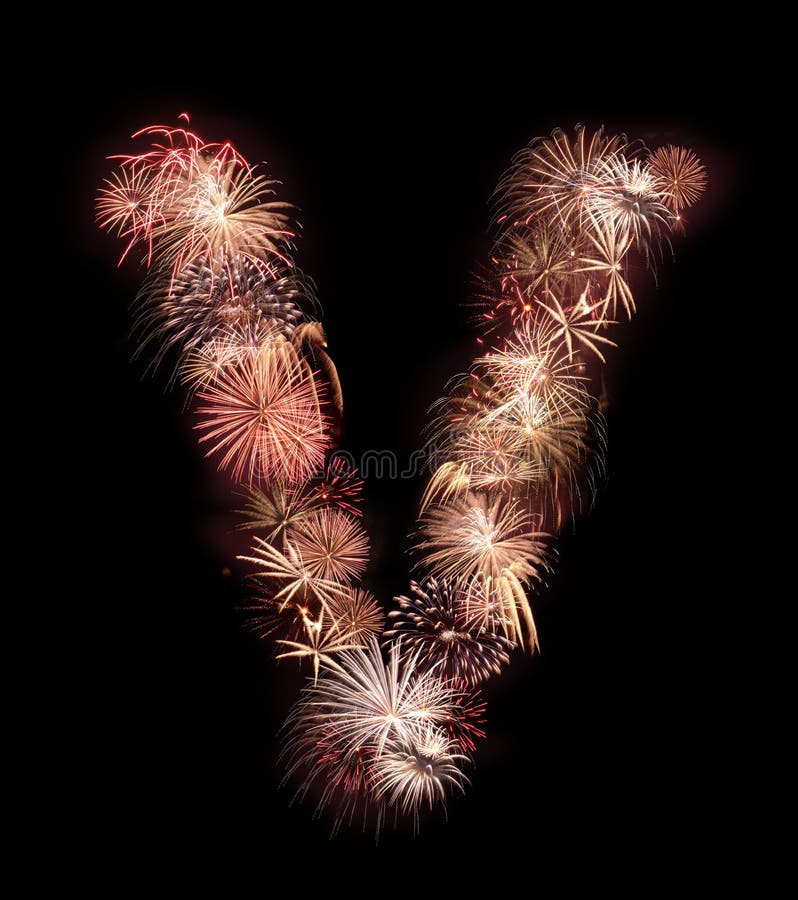 Alphabet Letters from Salute and Fireworks Stock Illustration ...