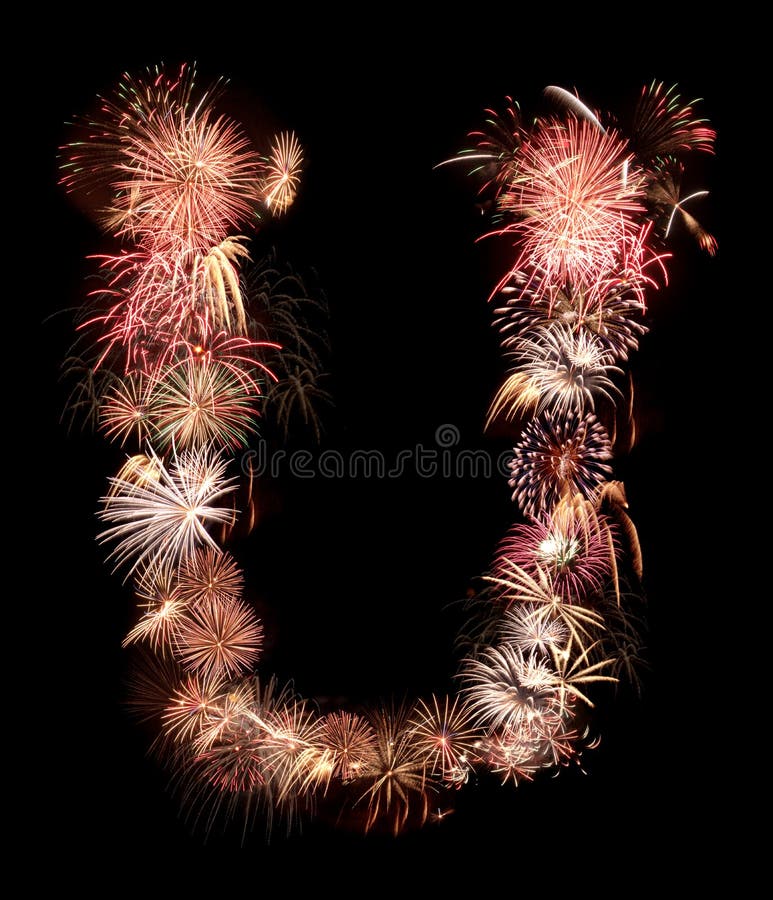 Alphabet Letters from Salute and Fireworks Stock Illustration ...