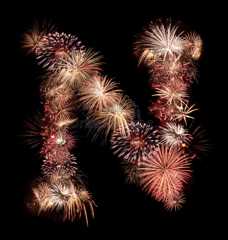 Alphabet Letters from Salute and Fireworks Stock Illustration ...