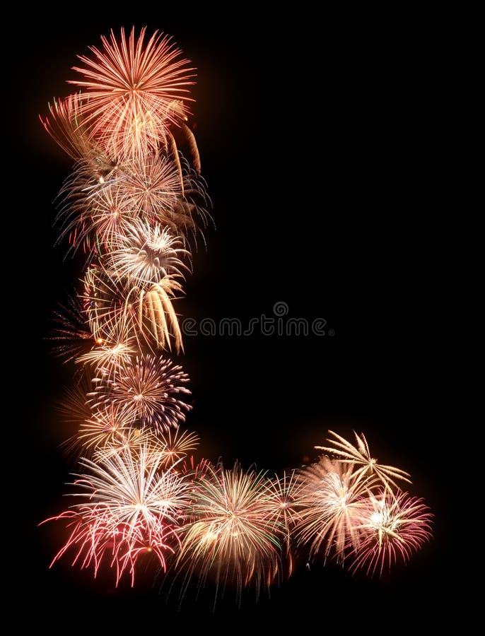 Alphabet Letters from Salute and Fireworks Stock Illustration ...