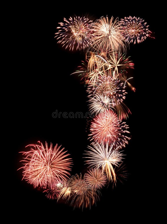 Alphabet Letters from Salute and Fireworks Stock Illustration ...