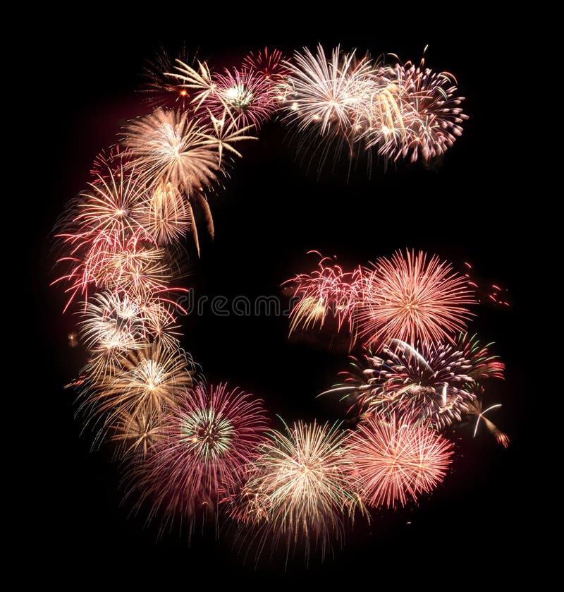 Alphabet Letters from Salute and Fireworks Stock Illustration ...
