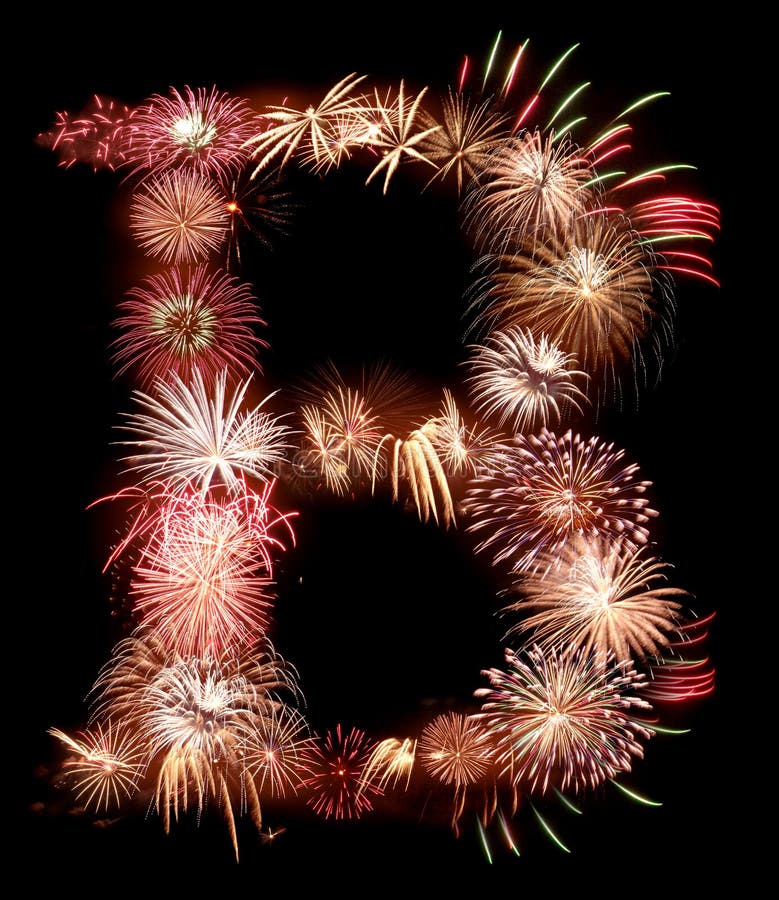 Alphabet Letters from Salute and Fireworks Stock Illustration ...