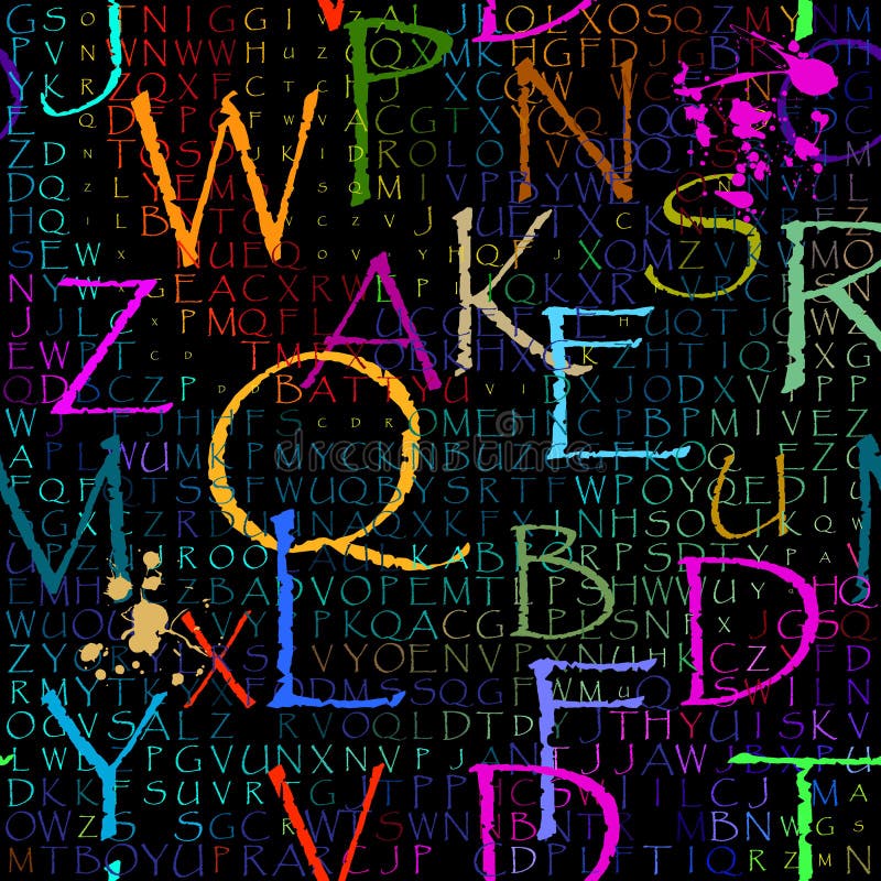 Alphabet Letters Seamless Pattern. Matrix Style Modern Abc Background ...