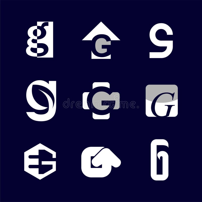 Alphabet Letters Set G Logo Element. G Letter Collection Stock Vector ...