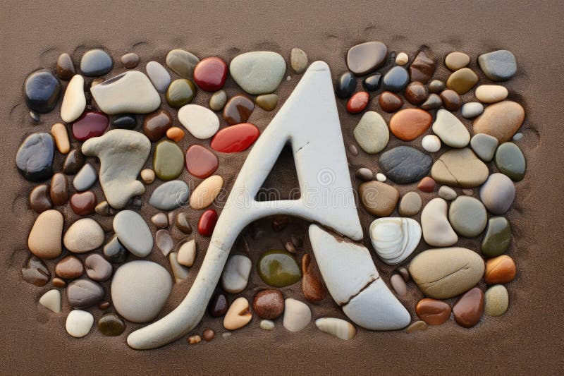 Alphabet Letters Spelled Out with Smooth, Flat Beach Stones Stock Photo ...