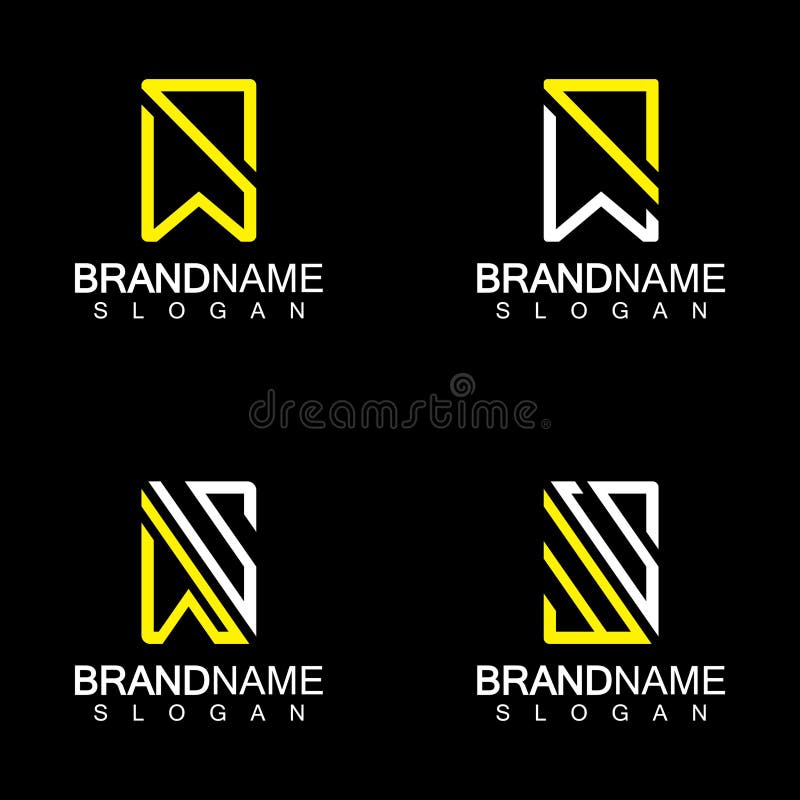 Alphabet Letters SW or WS Logo Design Template Stock Illustration ...