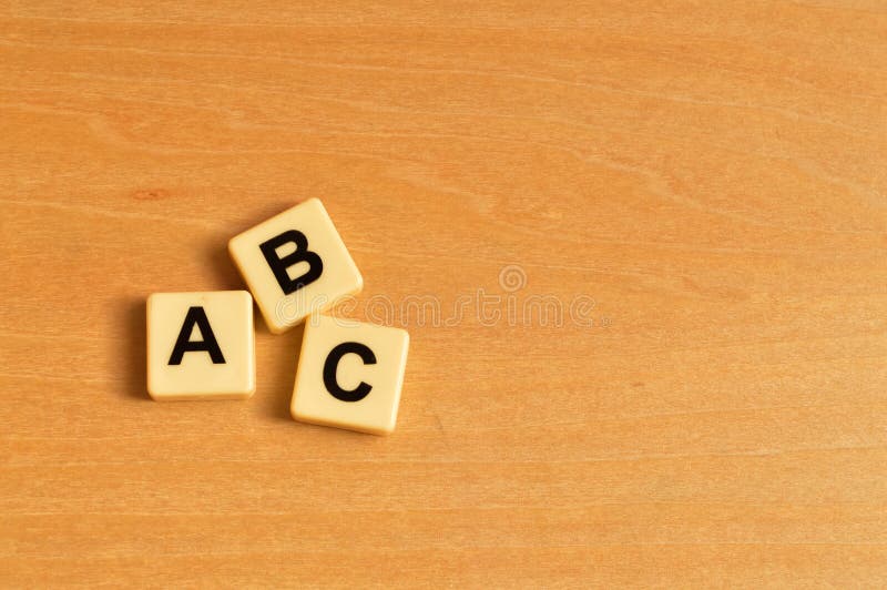 Alphabet Letters with Text ABC. Top View Stock Image - Image of learn ...