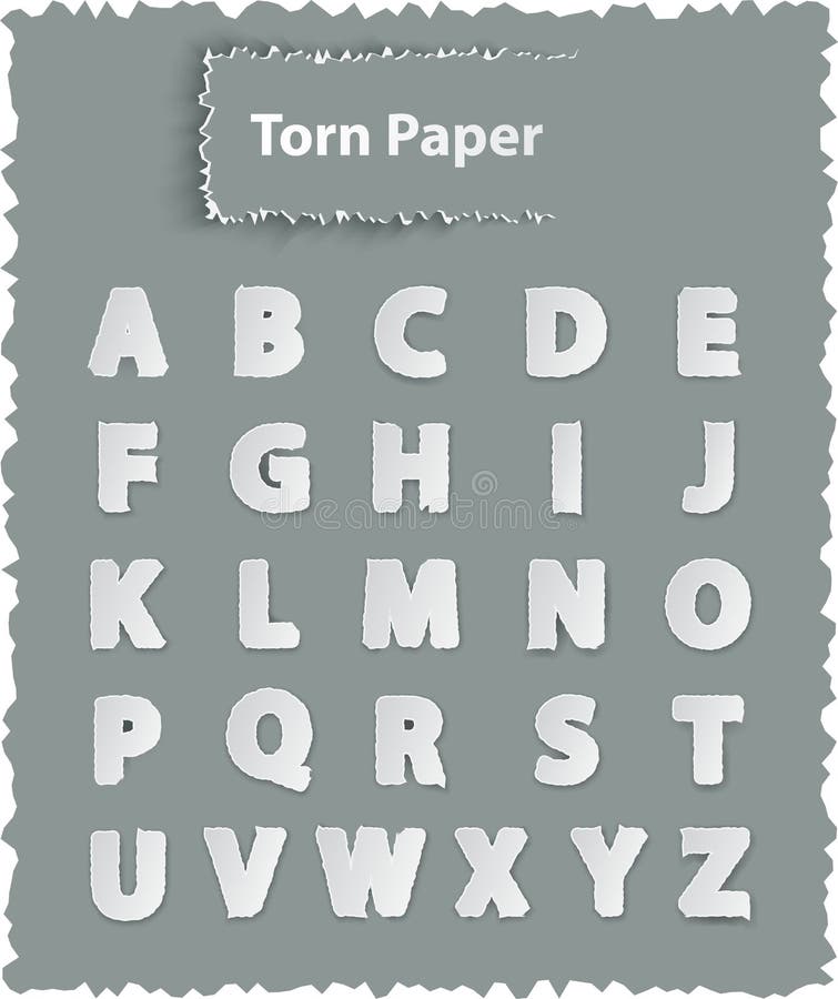 Torn paper font stock vector. Illustration of newsprint - 22877203