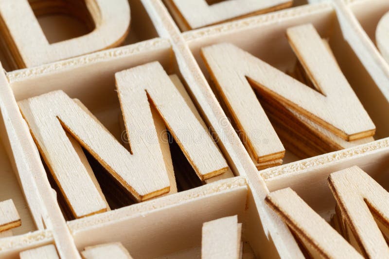 Alphabet Letters in Wooden Box, Top View Stock Image - Image of ...