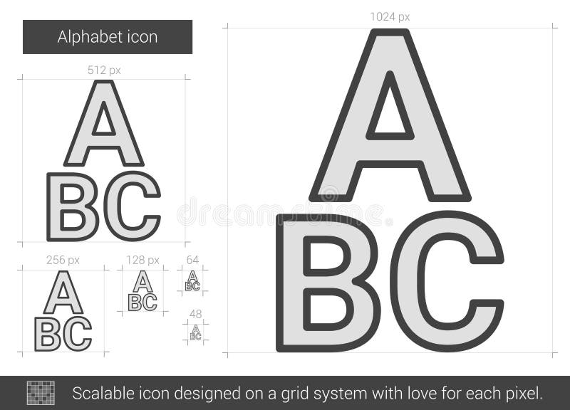Alphabet line icon. stock vector. Illustration of minimal - 80689333