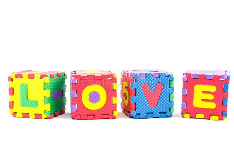 Alphabet Love Learning Blocks on White Background Stock Image - Image ...