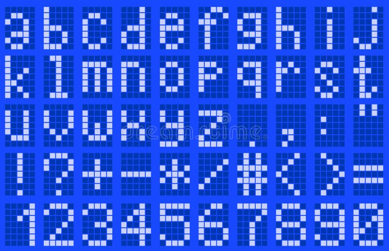 Pixel Block Alphabet Letters and Numbers Stock Vector - Illustration of ...