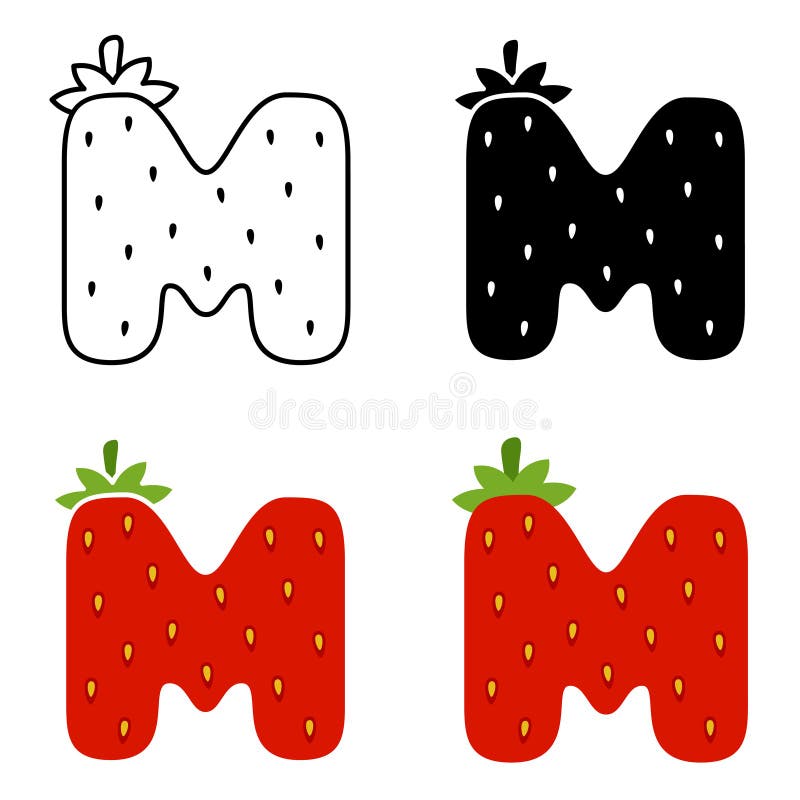 Strawberry Alphabet M Stock Illustrations – 35 Strawberry Alphabet M ...
