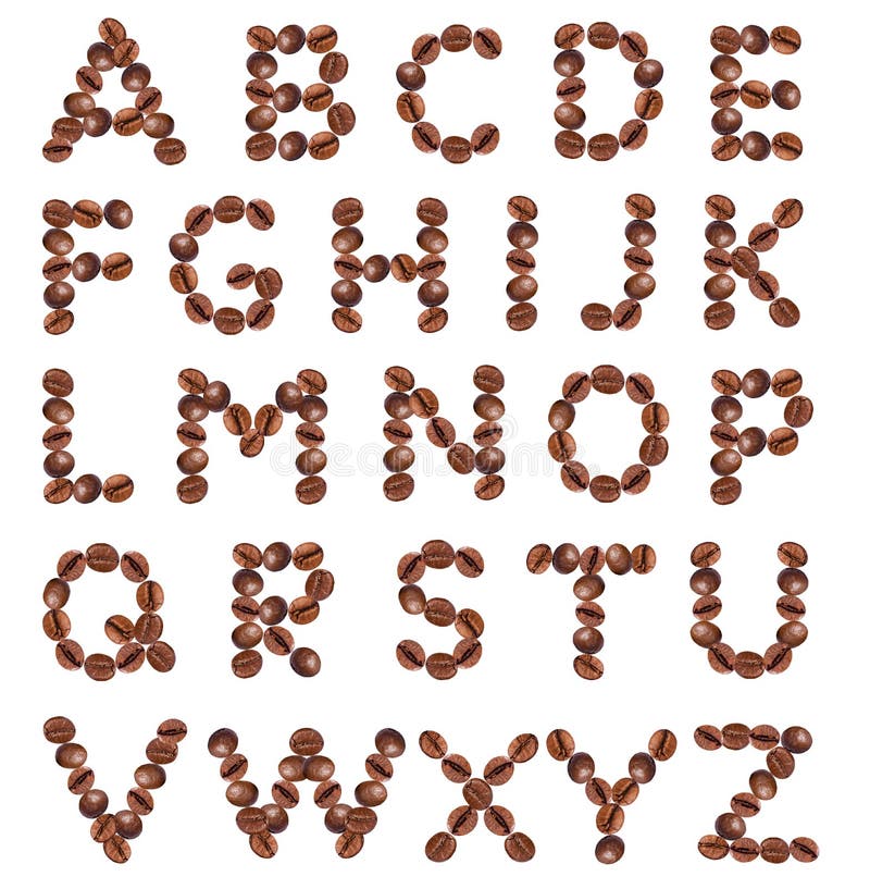 Coffee beans alphabet stock photo. Image of alphabet, letter - 8527090