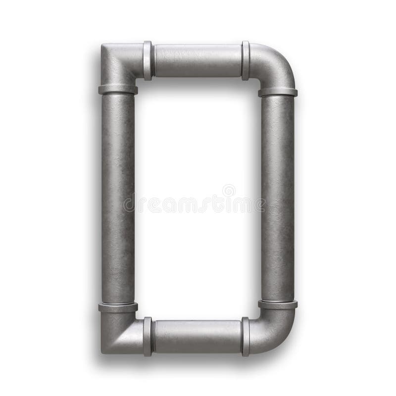 Alphabet Made Metal Pipe Letter D Clipping Path Stock Illustrations – 1 ...