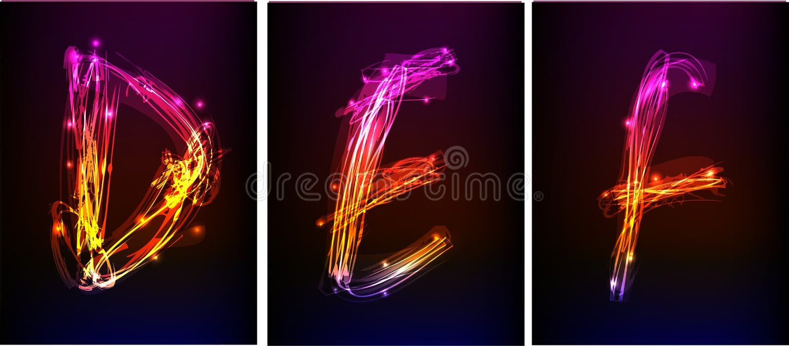 Colorful Neon Letters stock illustration. Illustration of nightlife ...