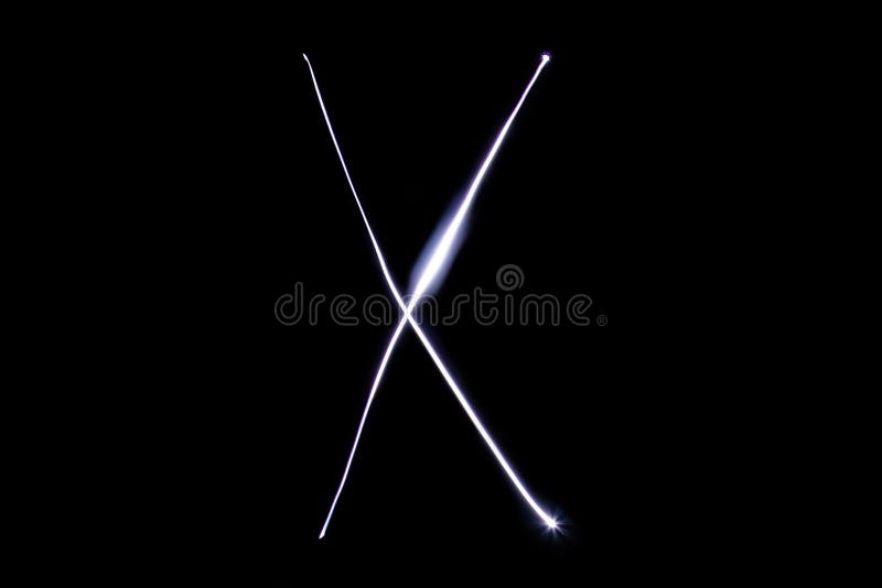 Alphabet Made of Neon Light on a Black Background. Isolated Top View ...