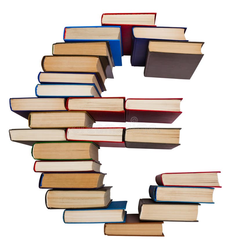 Alphabet Made Out of Books, Euro Sign Stock Image - Image of design ...