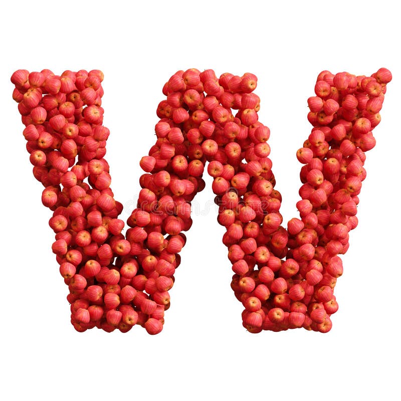 Alphabet Made of Red Apples, Letter W Stock Image - Illustration of ...