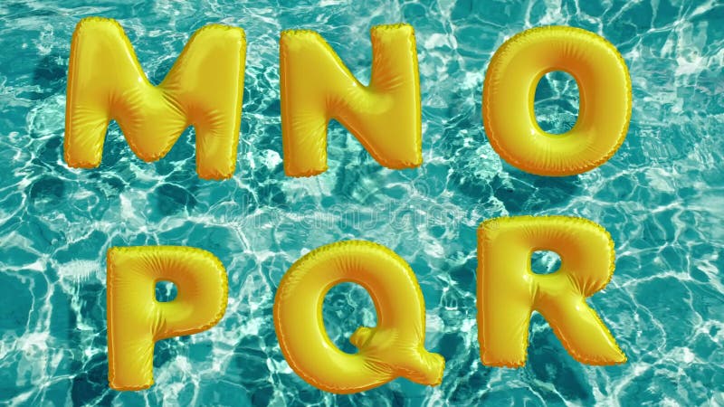 Alphabet Made of Shaped Inflatable Swim Ring Floating in a Refreshing ...
