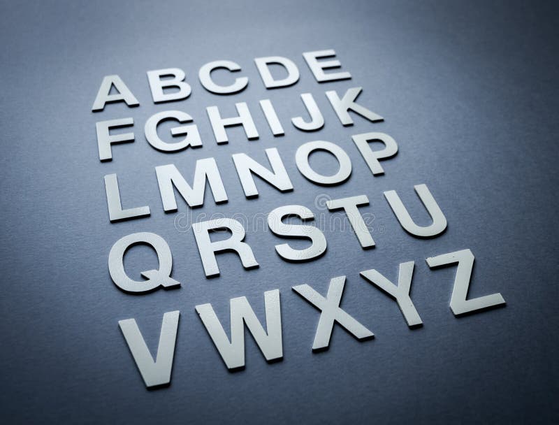 Alphabet Made with Solid Letters Stock Image - Image of board, design ...