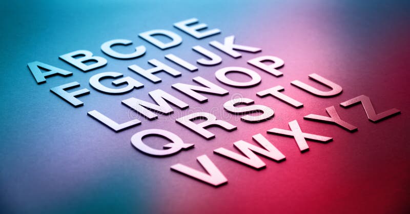 Alphabet Made with Solid Letters Stock Photo - Image of read ...