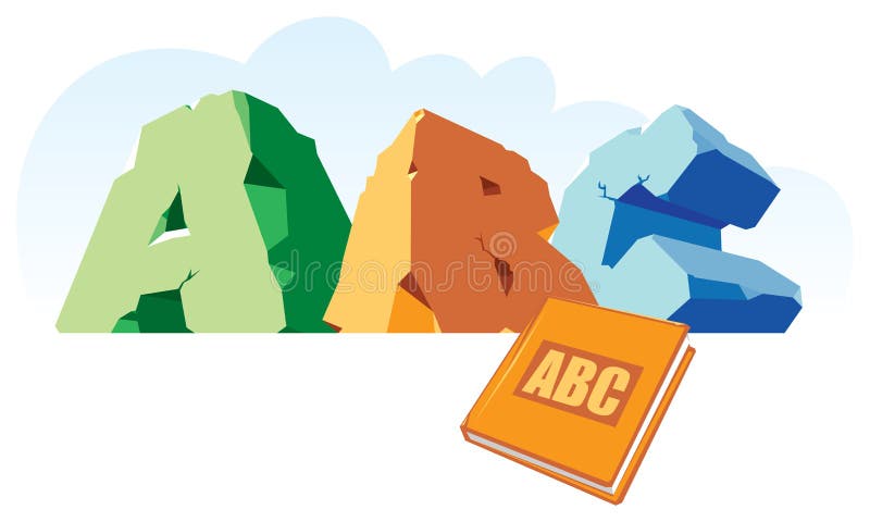 Alphabet made of stone stock vector. Illustration of cleft - 7801819