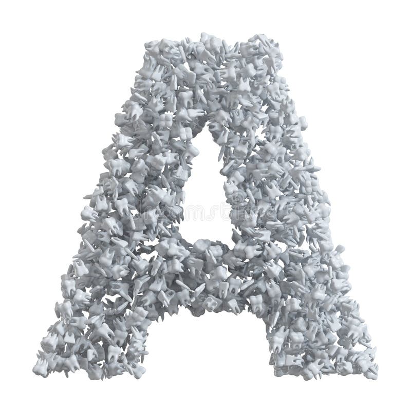Alphabet Made of Teeth, Letter a Stock Photo - Illustration of sign ...