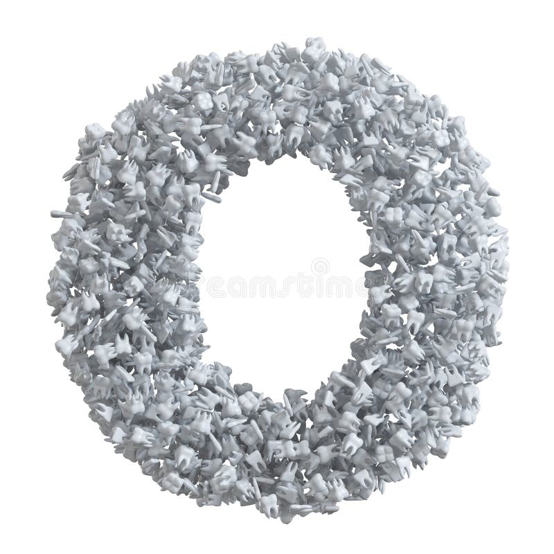 Alphabet Made of Teeth, Letter O Stock Image - Illustration of sign ...
