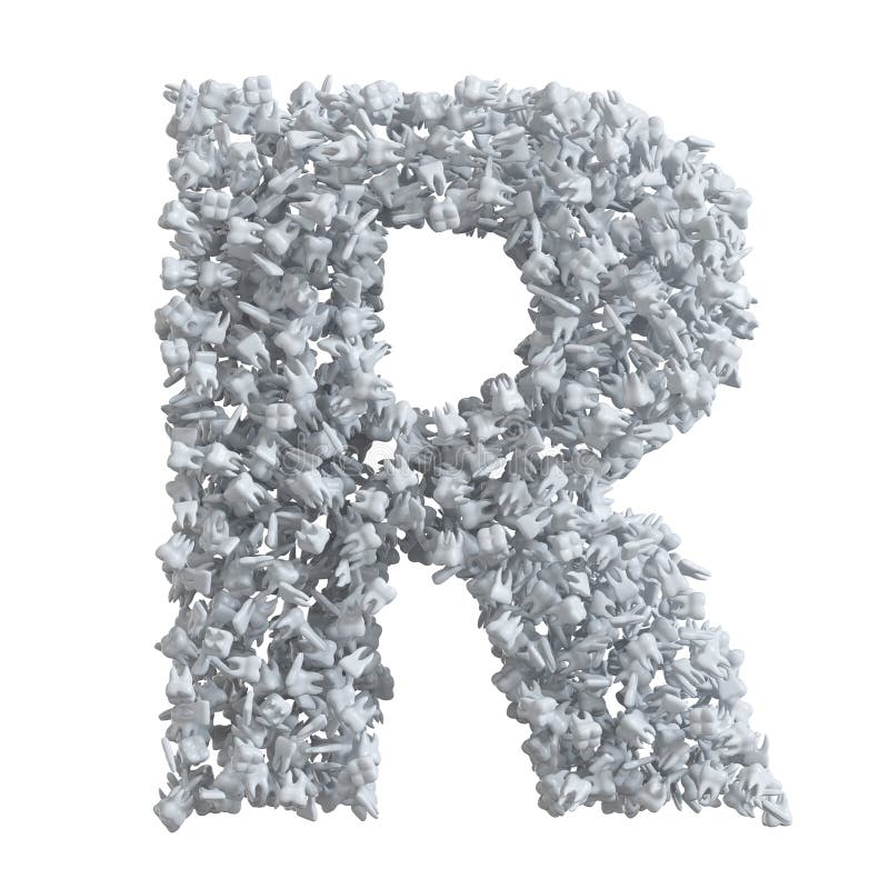 Alphabet Made of Teeth, Letter R Stock Photo - Illustration of text ...